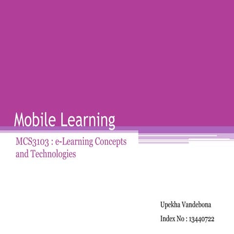 Mobile learning 13440722 | PPT