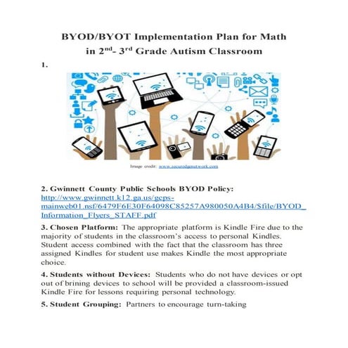 BYOD/BYOT Implementation Plan | DOCX | Tablets and E-readers | Consumer ...