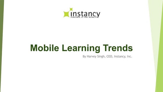Mobile learning in Education using Instancy Mobile Learning Native App Platform | PPT
