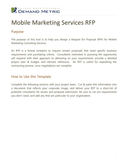 Example of Mobile Conference App RFP | PPTX | Computer Software and ...