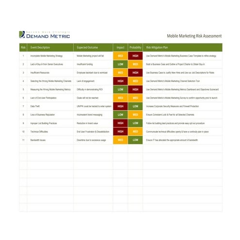 Mobile Marketing Risk Assessment | PDF