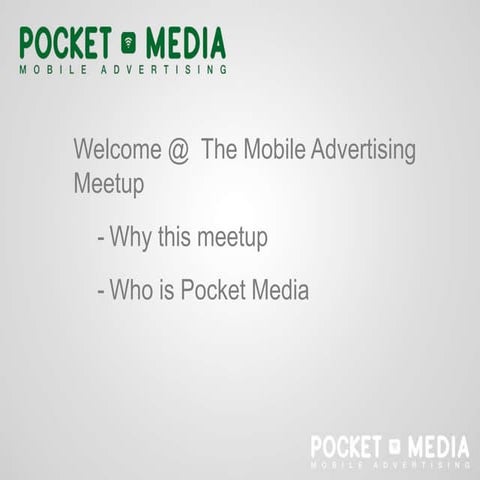Pocket Media Mobile Marketing Meetup - Native Ads | PPT