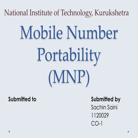 Mobile number portability with IEEE Material | PPTX