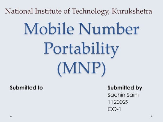 MOBILE NUMBER PORTABILITY | PPT