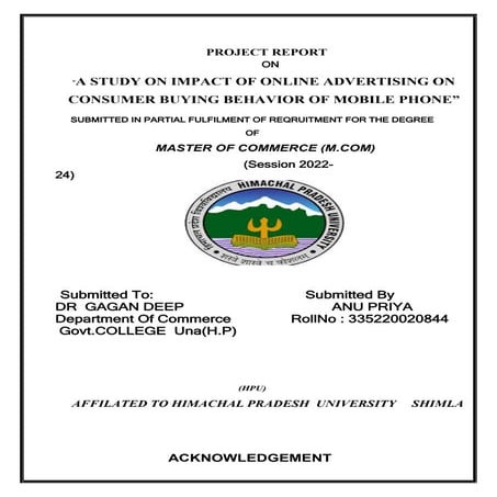 MOBILE PHONE.docx project report in mcom | DOCX