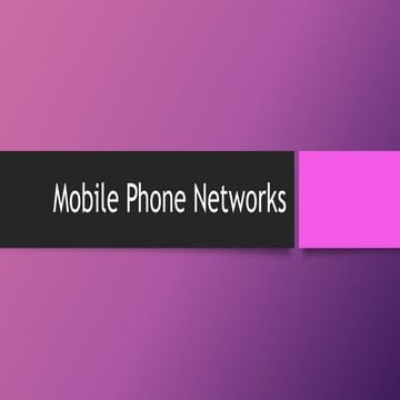 Mobile phone networks | PPTX | Computer Networking | Computing