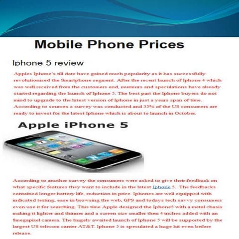 Mobile phone price | PPSX