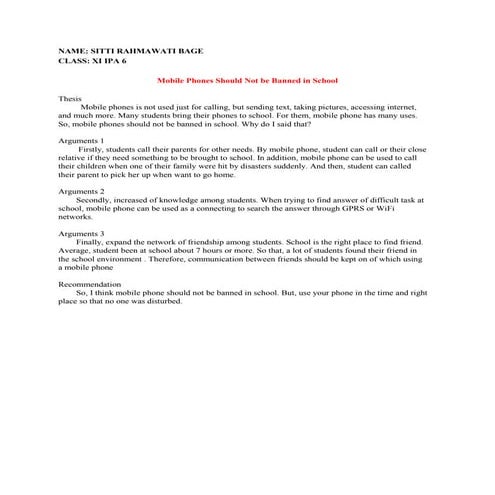 Mobile phones should not be banned in schoo1 | PDF