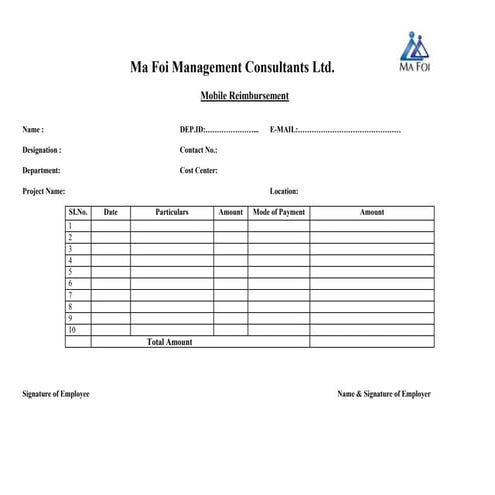 Mobile reimbursement form | PDF