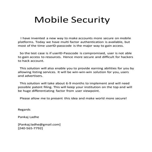 Mobile security | DOCX