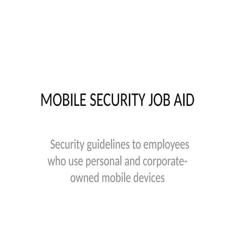 mobile_security best practices and protection | PPT