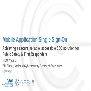 Mobile Application Single Sign-On for Public Safety First Responders | PPTX