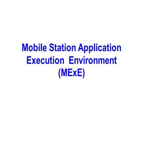 Mobile station application execution environment (m ex e) | PDF