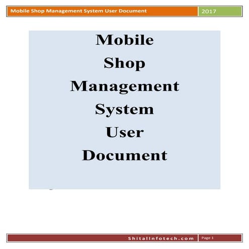 Mobile store billing software user manual by shital infotech | PDF