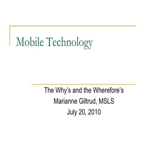 Mobile Technology07202010 | PPT