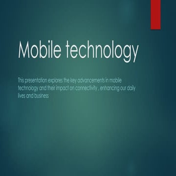 mobile technologyy what it is and evolution | PPTX | Smartphones | Consumer Electronics