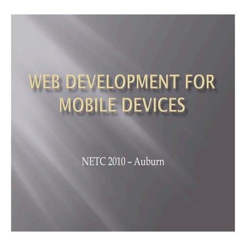 Web Development for Mobile Devices | PDF