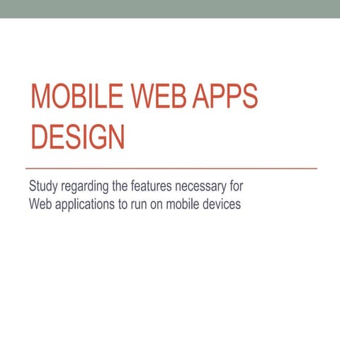 Mobile web apps design | PPT