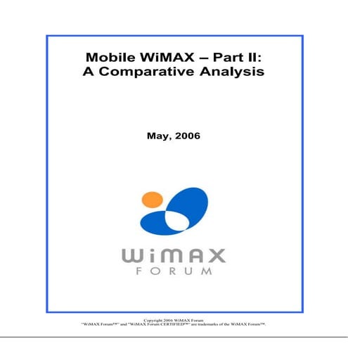 Mobile Wimax Part2 Comparative Analysis Pdf