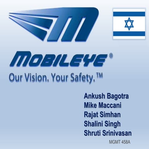 Mobileye: International Studies - Israel | PPTX | Automotive Industry ...