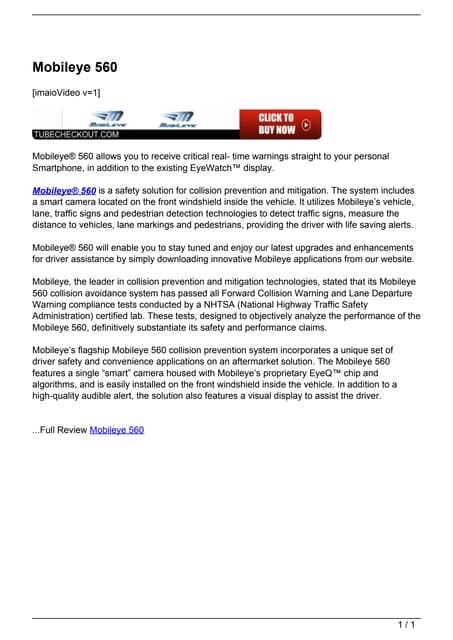 Mobileye brochure | PDF