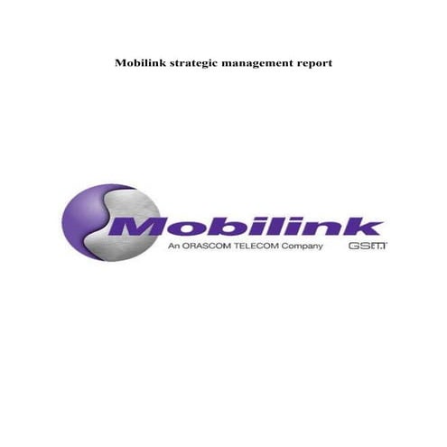 Strategic Business Management Of Mobilink | PPTX