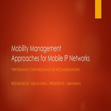 Mobility Management Approaches For Mobile Ip Networks Ppt