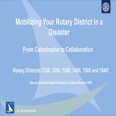 Mobilizing Rotarians to Cope with Disasters | PPT