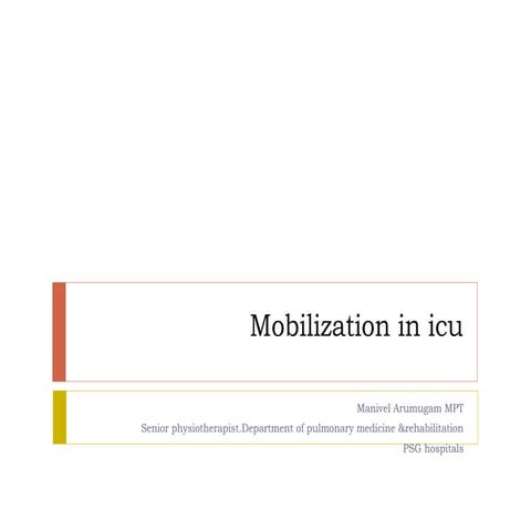 Mobilization in icu | PPT