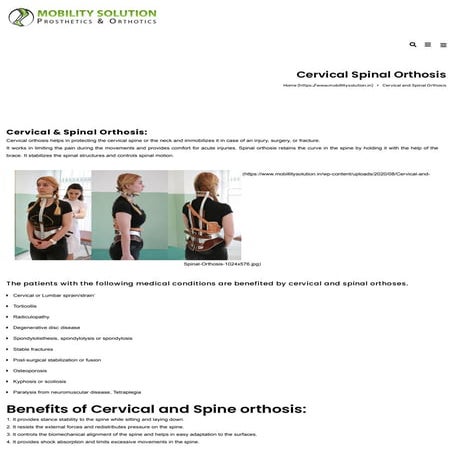 Mobillitysolution in-cervical-and-spinal-orthosis | PDF