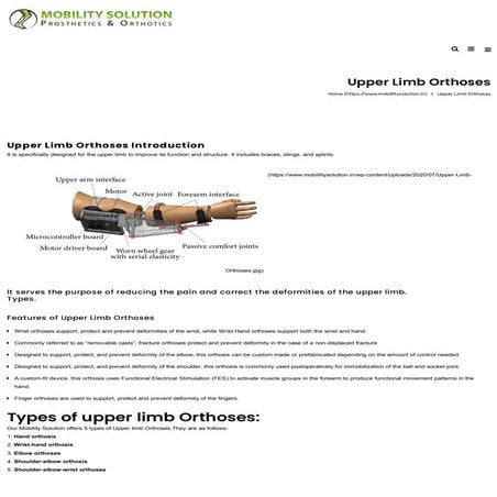 Mobillitysolution in-upper-limb-orthoses | PDF