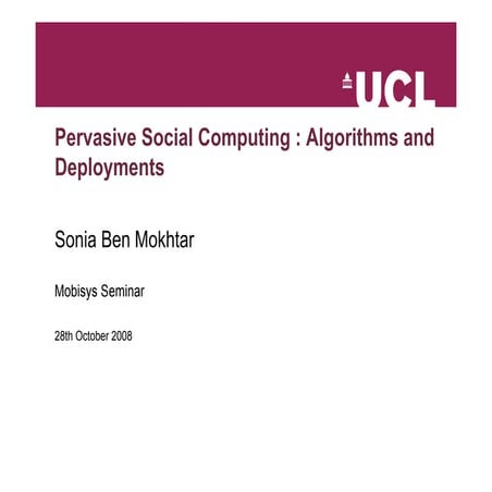 Mobisys Seminar 28/10/08 | PPT