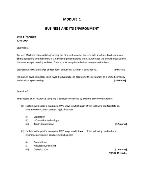 POB PAST PAPER | PDF