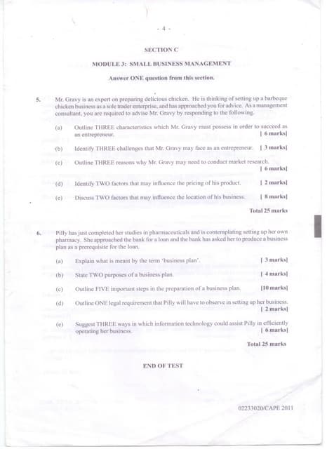 CAPE Computer Science Unit 1 Paper 1 - Practice Paper | PDF