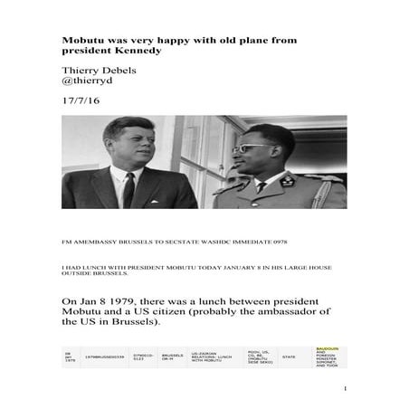 Mobutu received plane from president Kennedy | DOC