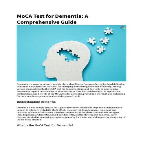 MoCA Test for Dementia: Advantages, Limitations, Role in Clinical ...