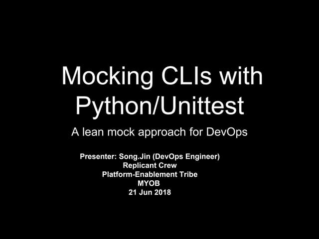 Mock Cli With Python Unittest Ppt 9291