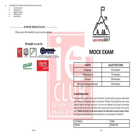 Mock Exam UPCAT.pdfMock Exam UPCAT.pdfUP | PDF