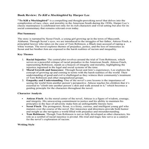 Personal response To Kill A Mockingbird | PPTX
