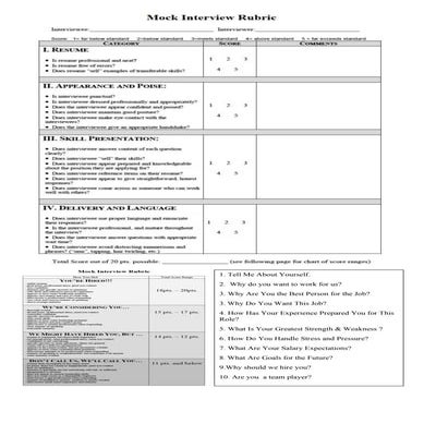 Mock interview questions for the senior high school students | PDF