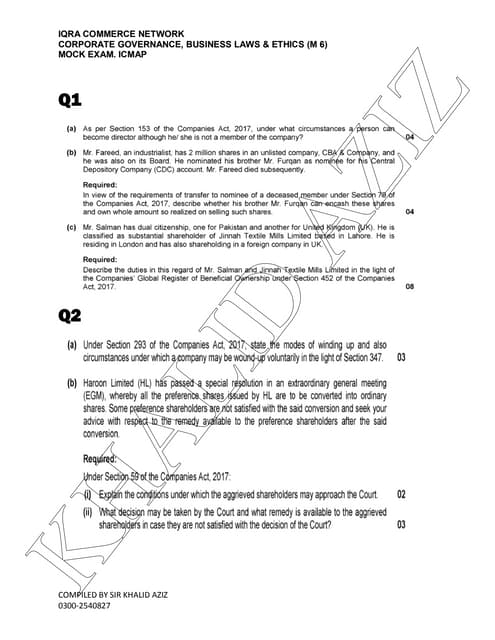 PIPFA FA MOCK FOR NOVEMBER 2019 EXAM | PDF