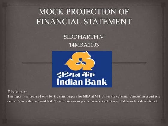 mock projection of financial statement of benz | PPT