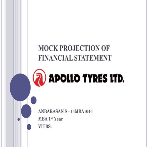 Mock projection of financial statement apollo tyres | PPT