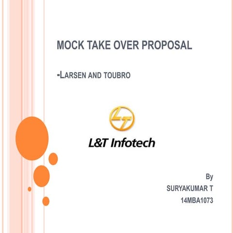Mock Take Over Proposal- Larsen and Toubro | PPTX