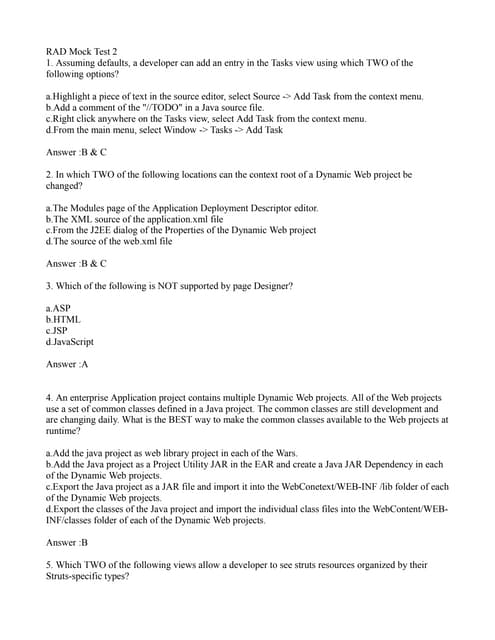 Java Multiple Choice Questions and Answers | PDF | Web Development ...