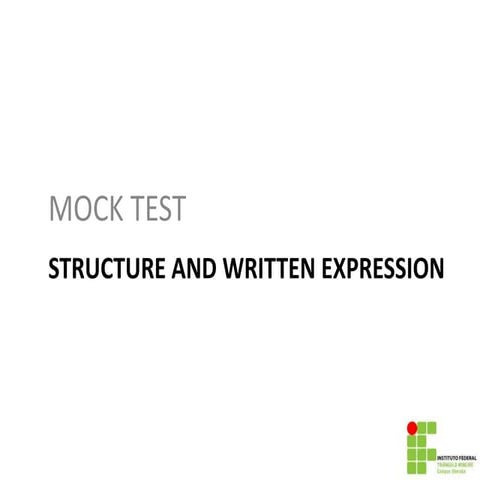 Mock test structure TOEFL ITP | PPTX