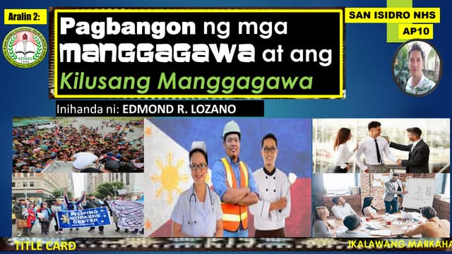 Pagbangon ng mga Manggagawa at ang Kilusang Manggagawa | PDF Pagbangon ng mga Manggagawa at ang Kilusang Manggagawa | PDF