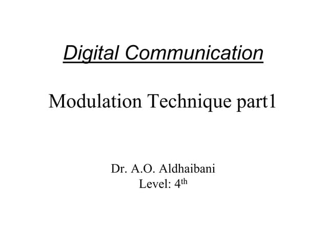 M ary psk modulation | PPTX | Computer Networking | Computing
