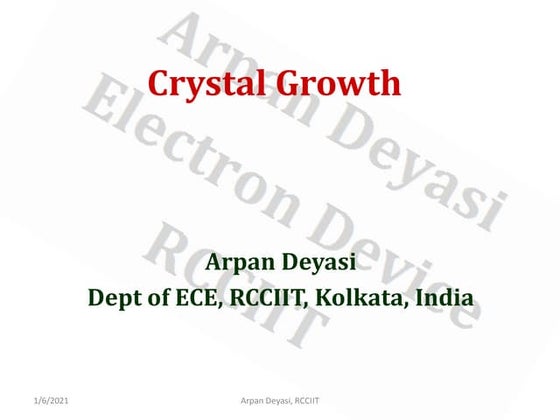 Crystal growth techniques | PPTX