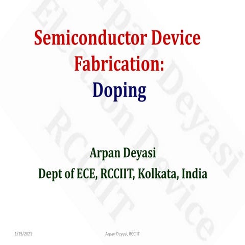 Doping processes in device Fabrication | PDF